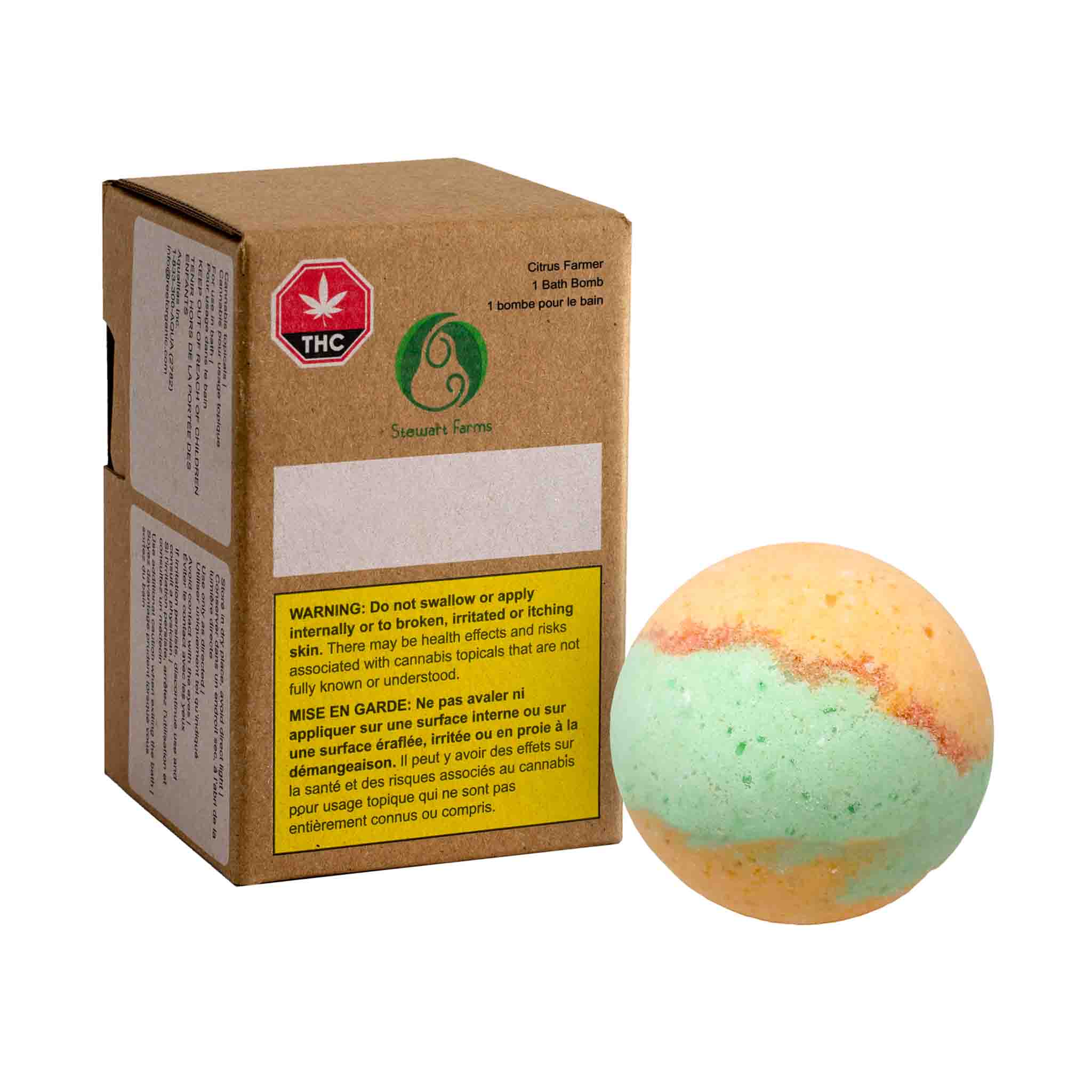 Stewart Farms Citrus Farmer Bath Bomb - 200mg Balanced | Abba Medix